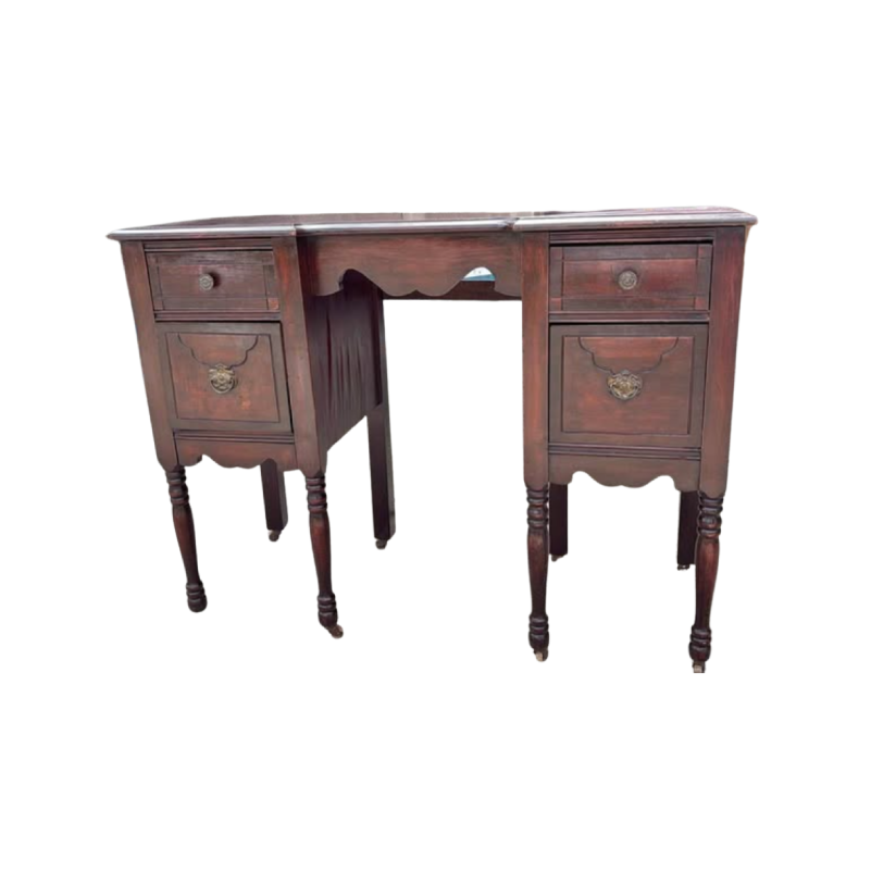 Dark Wood Antique Desk - Cat Haus Collective